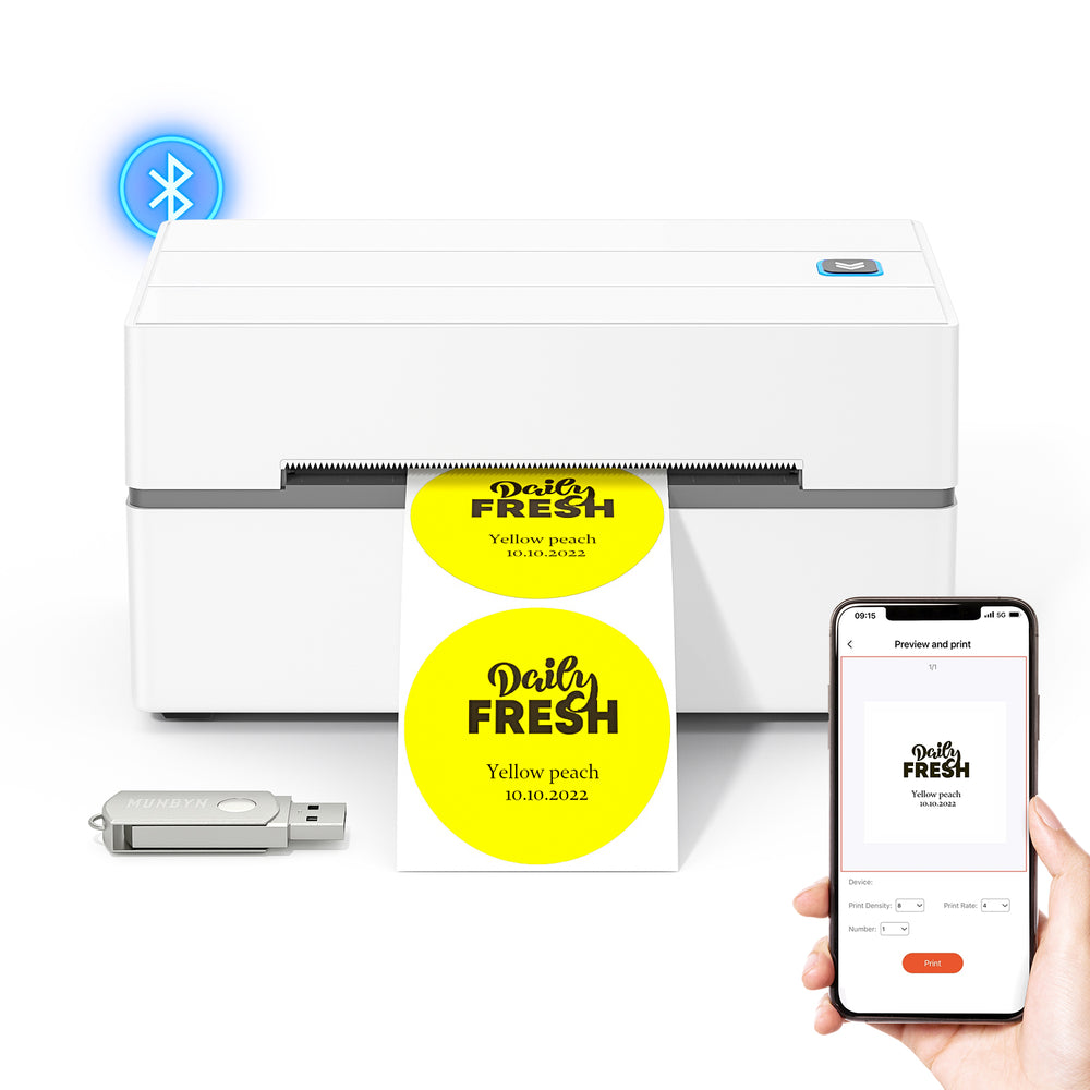 MUNBYN RealWriter 130 Bluetooth Label Printer | MUNBYN
