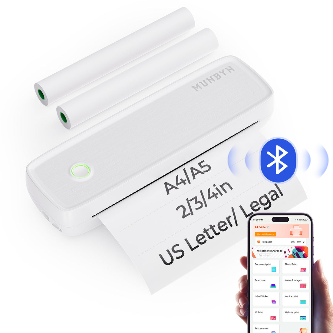 MUNBYN Inkless Portable Wireless Printer ITP04 – MUNBYN