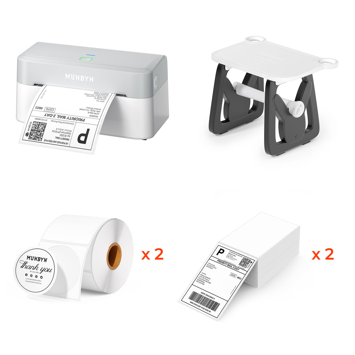 All-in-One MUNBYN RealWriter 403B Bluetooth Thermal Label Printer Kit ...