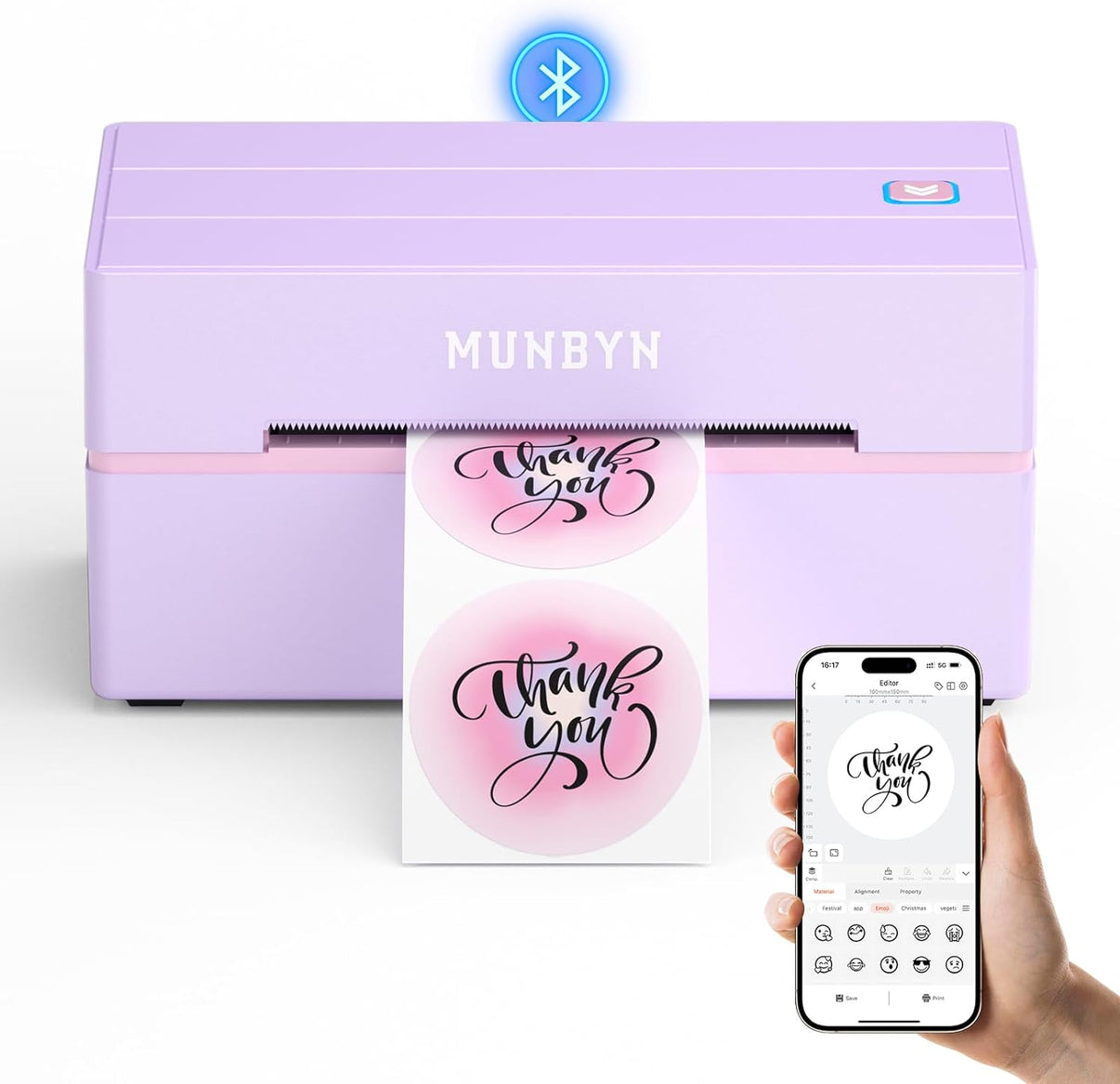 MUNBYN RealWriter 130B Bluetooth Label Printer – MUNBYN