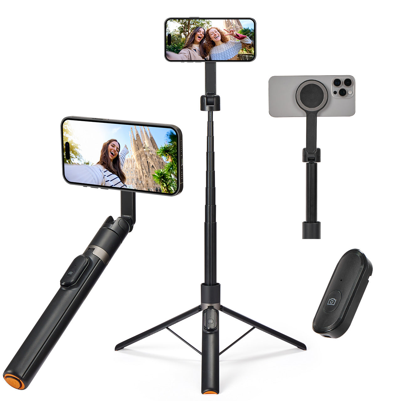 MUNBYN Portable Selfie Stick Phone Tripod with Remote – MUNBYN