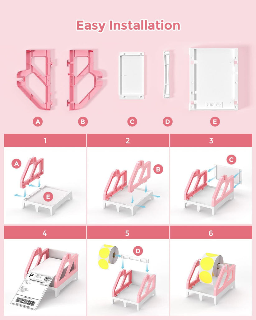 MUNBYN® | Pink Sticker Label Roll Holder – MUNBYN