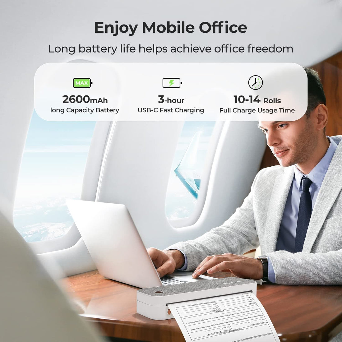 MUNBYN A4 Portable Thermal Printer | MUNBYN