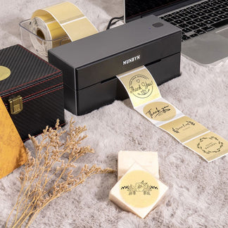 MUNBYN® 2" Gold Transparent Thermal Labels – MUNBYN