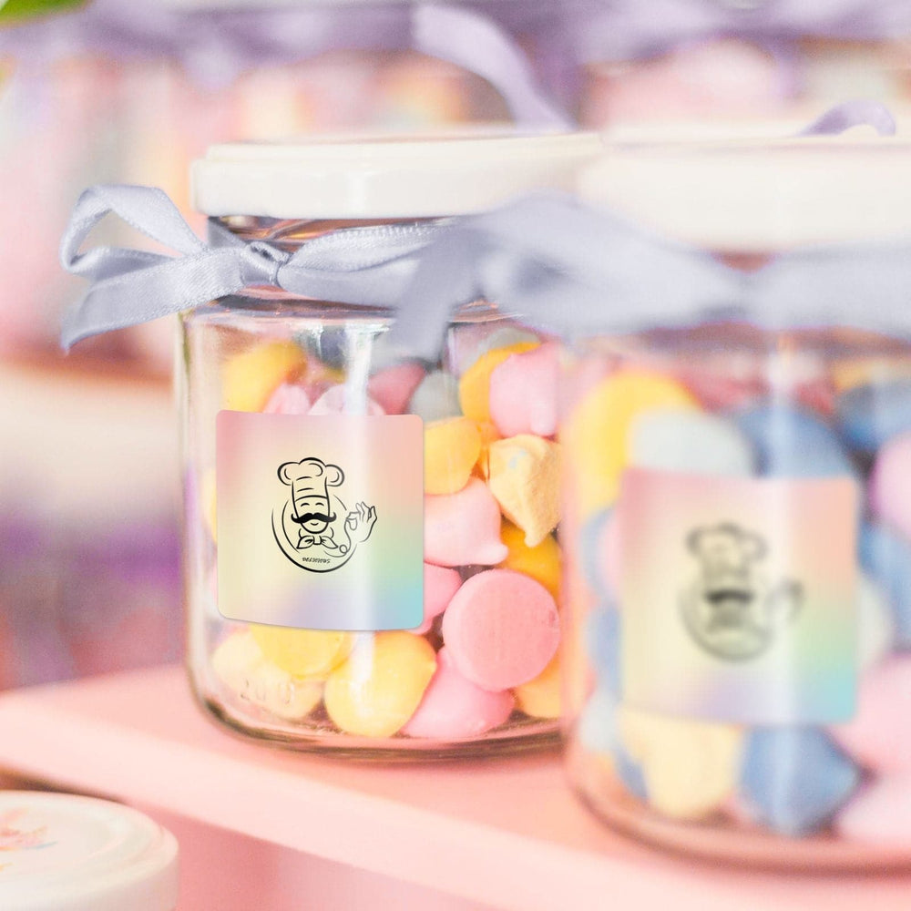 MUNBYN® Rainbow Square Thermal Sticker Labels